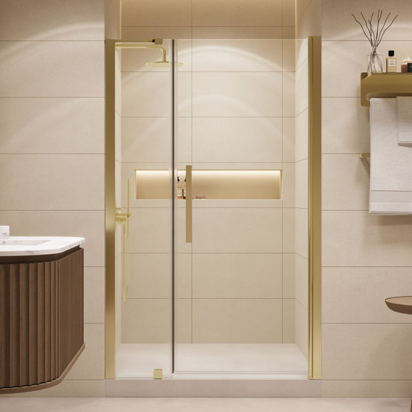 OVE Decors Pasadena 45 7/16 To 47 3/8 In. W X 72 In. H Alcove Frameless Pivot Shower Door , 2025 ...